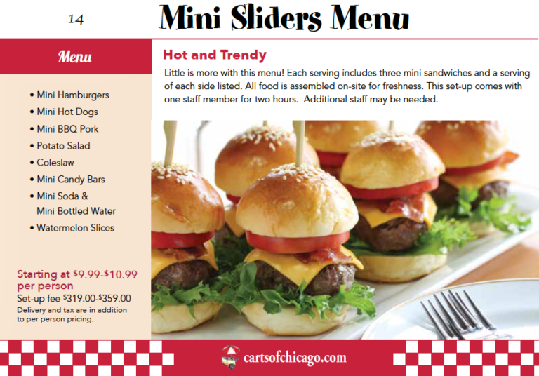 Mini Sliders — Mini Everything Menu! - Picnic Catering, Ice Cream Carts ...
