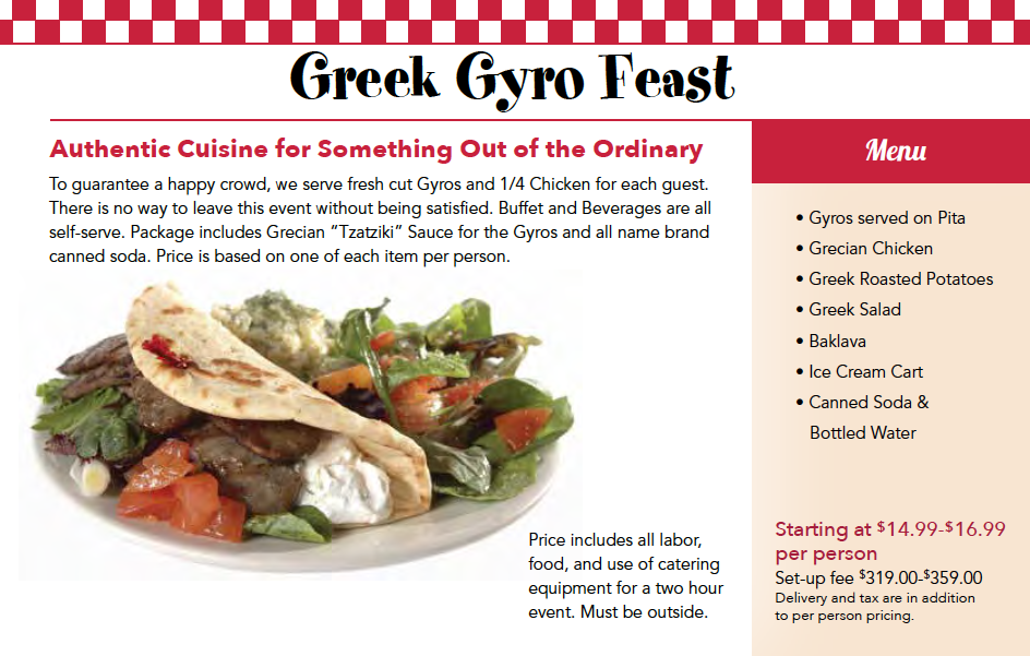 Greek Gyro & Grecian Chicken Catered Feast – Best Full Service Catering ...